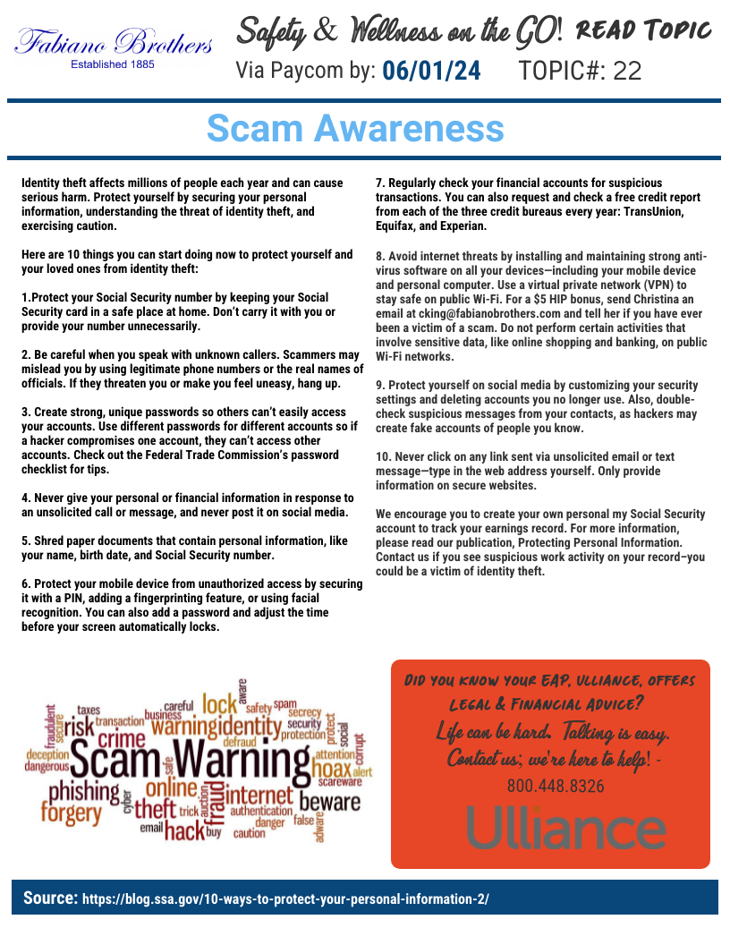 Weekly Topic 22 - Scam Awareness (060124) – HR4U